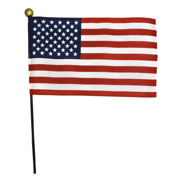 U.S. Cotton Flag w/ Ball Top Staff - 12 Quantity – Dixie Flag & Banner ...